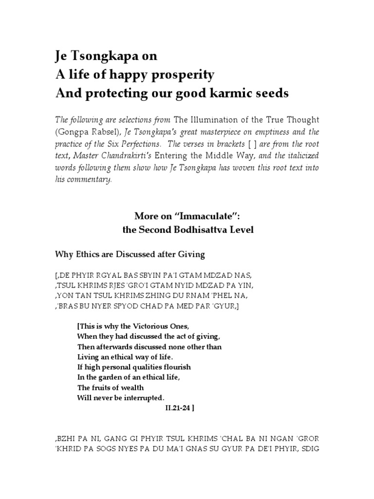 Illumination On The True Thought Gongpa Rabsel | PDF | Karma | Bodhisattva