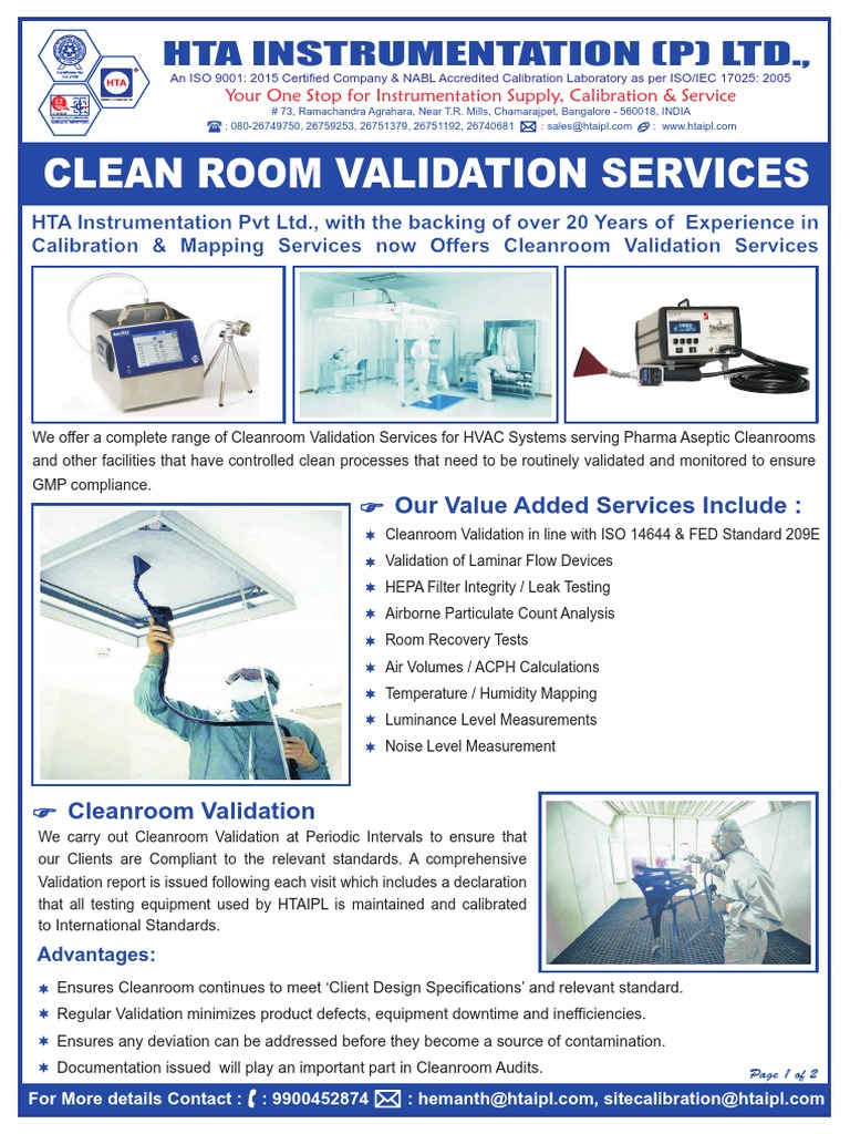 Clean Room Validation Services | PDF | Tools | Science