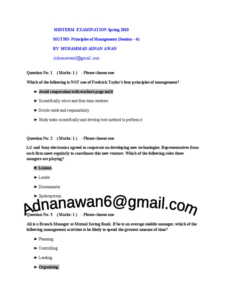 MGT503 Five Mid Term by ADNAN AWAN | PDF | Decision Making | Value (Ethics)