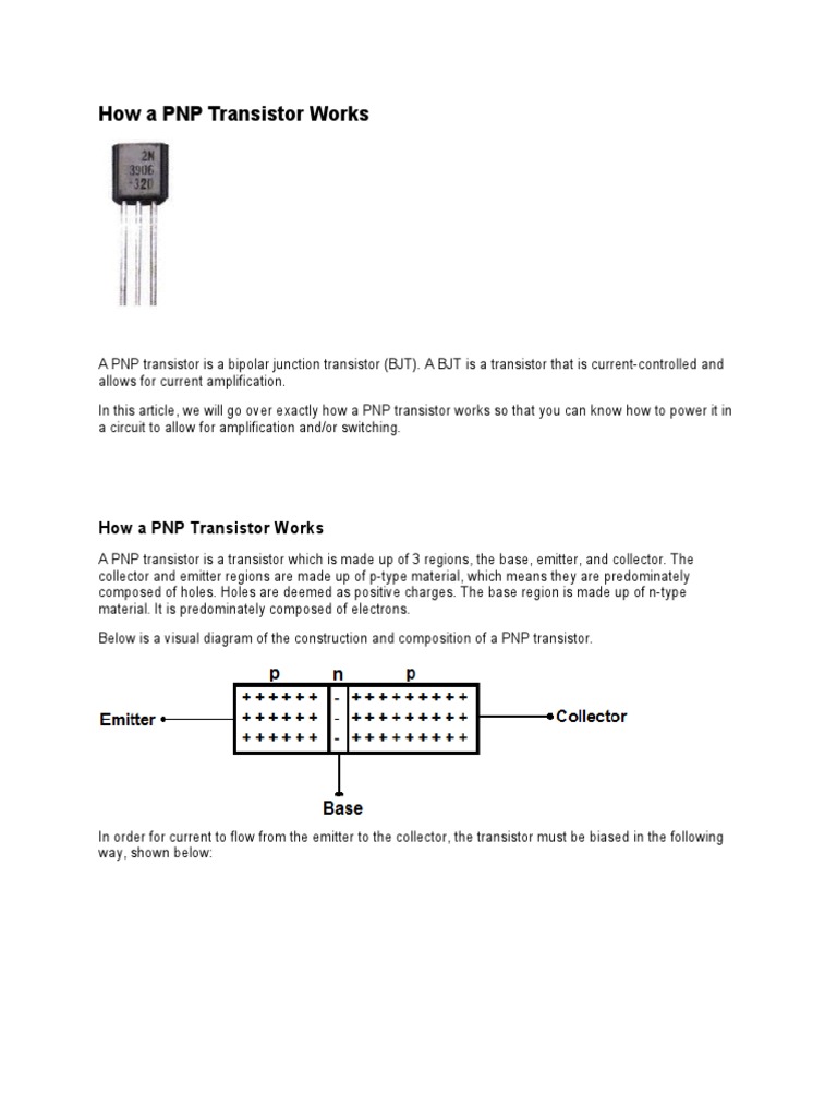 How A PNP Transistor Works | PDF | Bipolar Junction Transistor | Transistor
