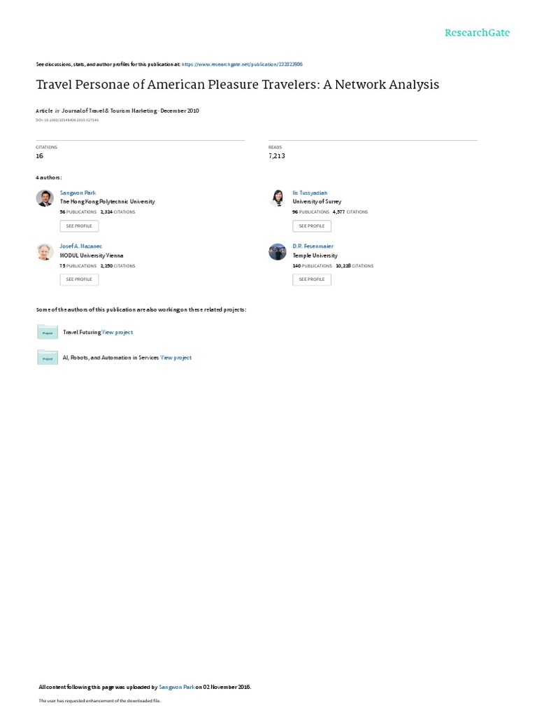 Travel Personality | PDF | Psychological Concepts | Science