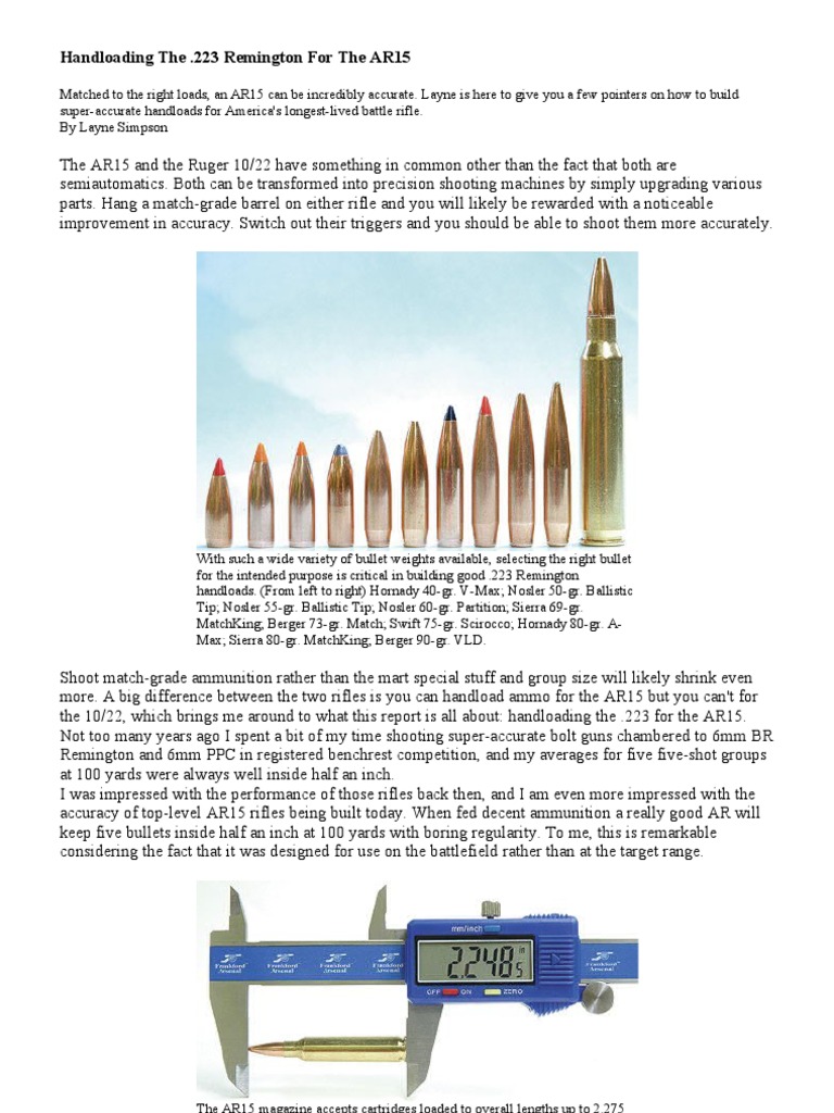 Hand Loading the .223 Remington for the AR15 | Bullet