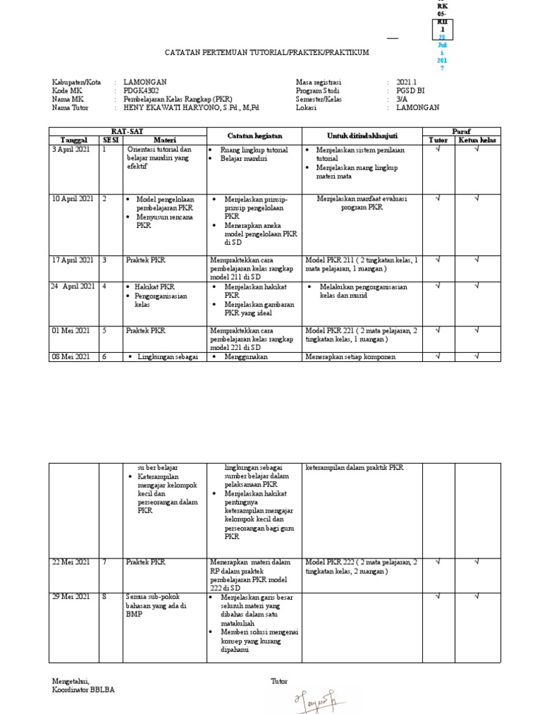 Catatan Pertemuan | PDF