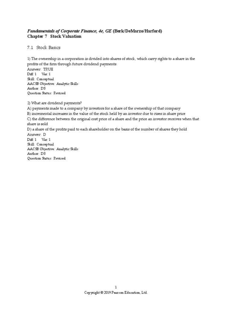 CH07 TB | PDF | Dividend | Cost Of Capital