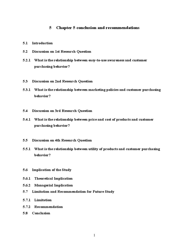 5 Chapter 5 Conclusion and Recommendations | PDF