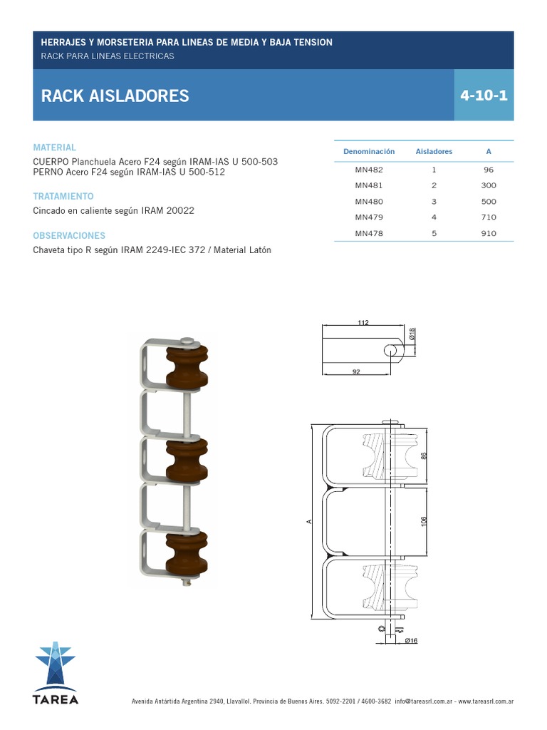 Rack Aisladores: Rack para Lineas Electricas | PDF