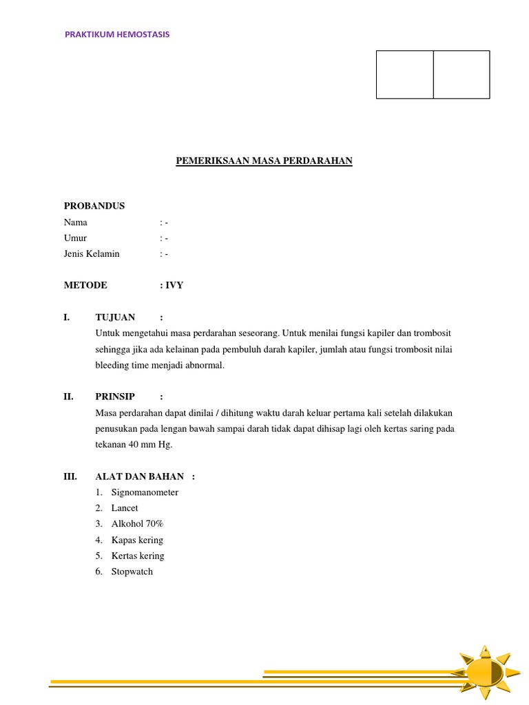 Masa Perdarahan Metode Ivy | PDF