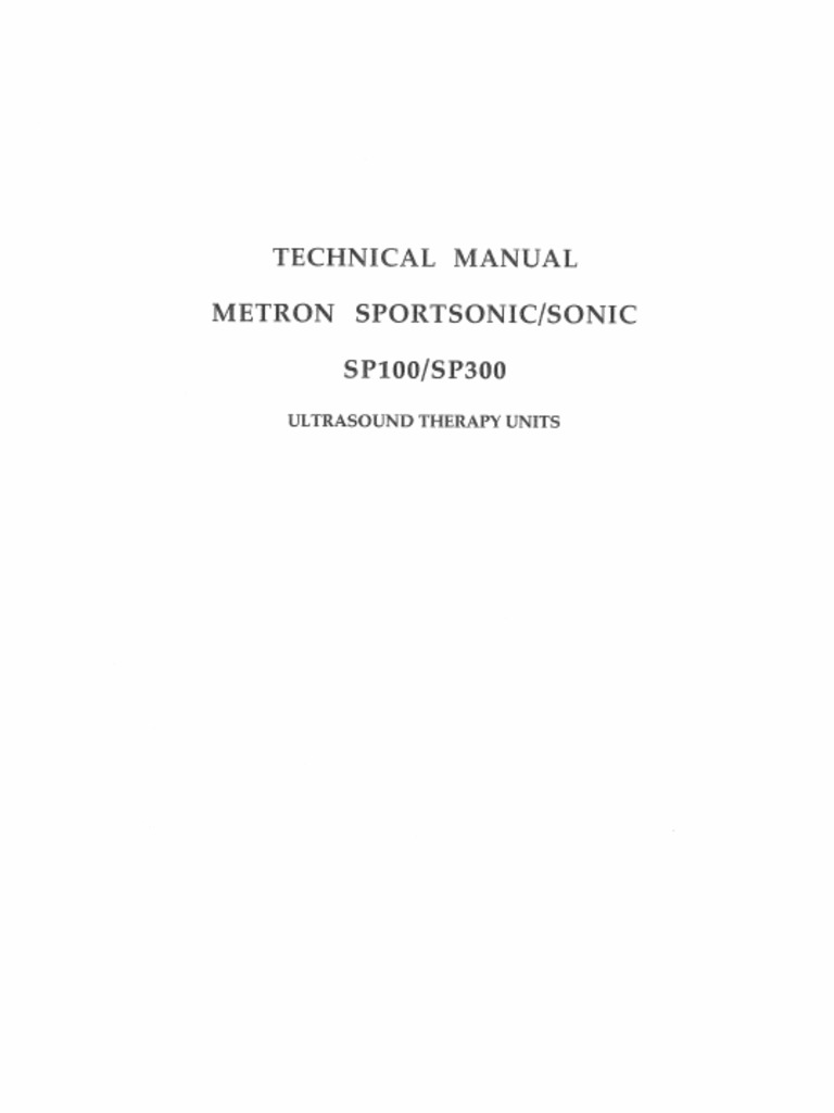 Metron SP-100,300 Ultrasound Therapy Unit - Service Manual | PDF