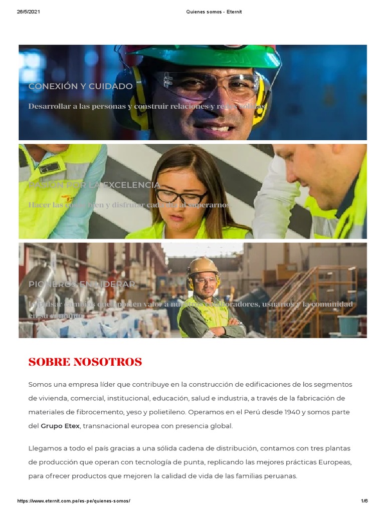 Quienes Somos - Eternit | PDF | Lima | Perú