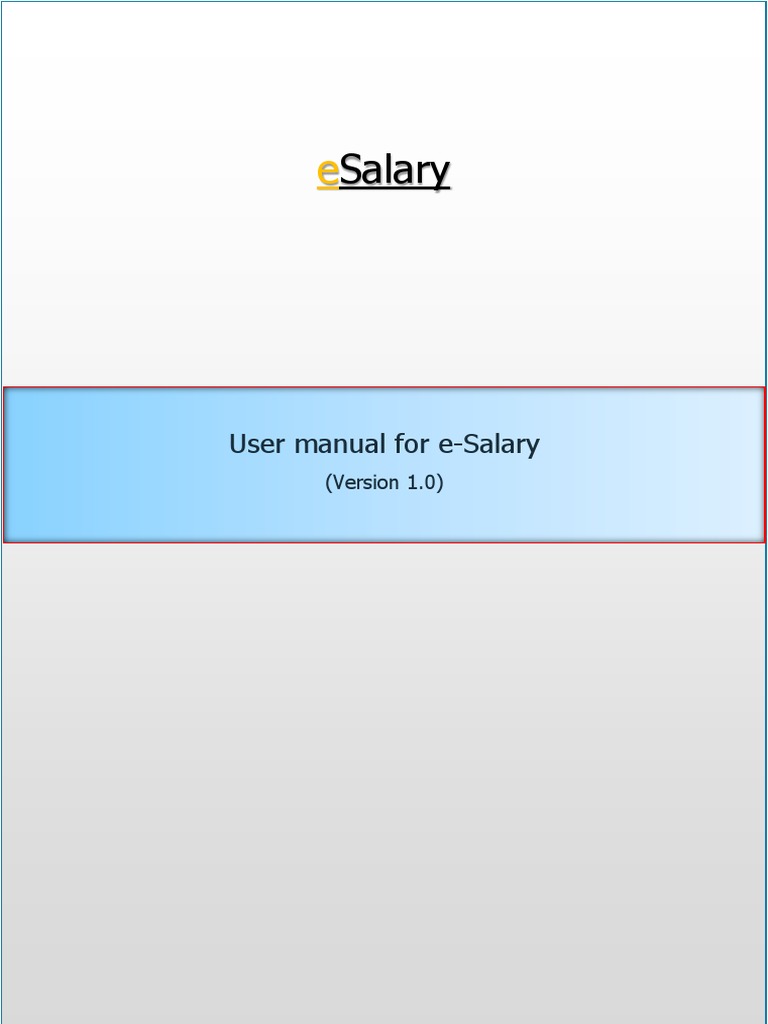 E-Salary UserManual 01072020 | PDF | Payroll | Password