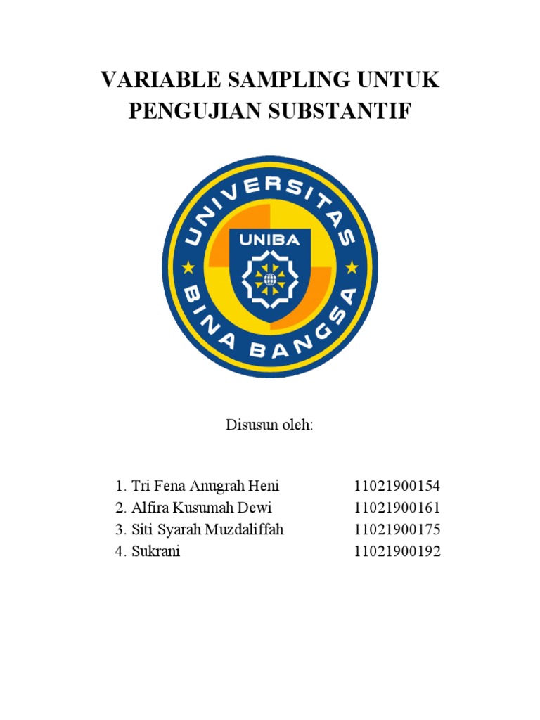 Makalah Variabel Sampling Untuk Pengujian Subtantif | PDF