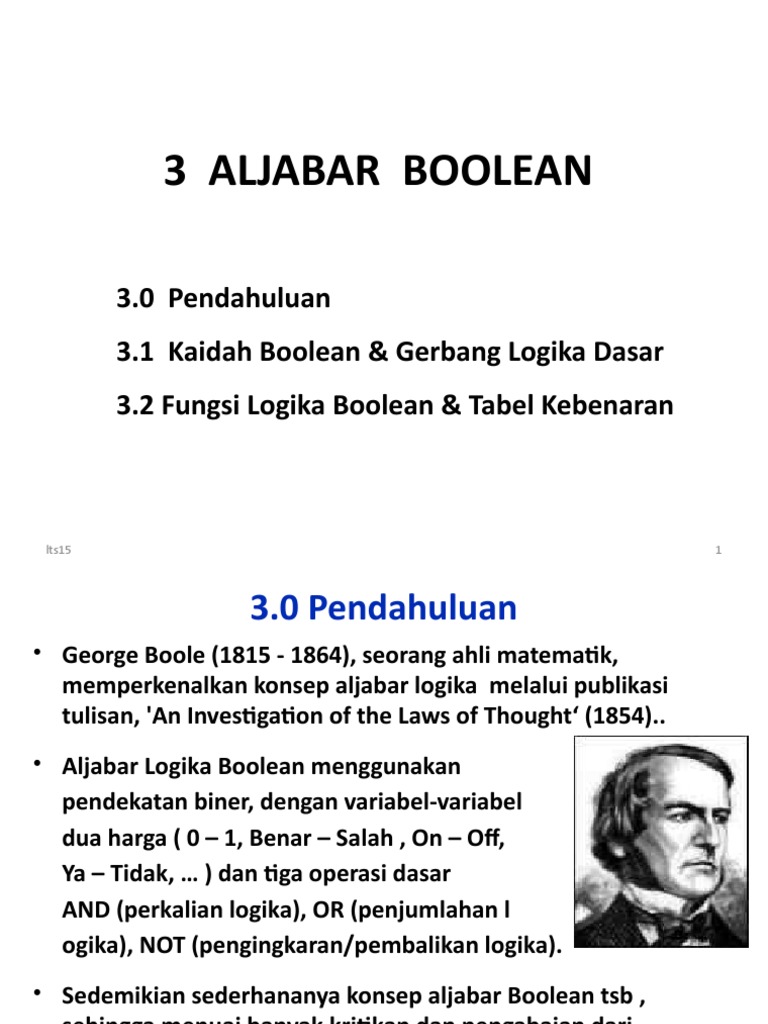 PRINSIP DASAR ALJABAR BOOLEAN | PDF