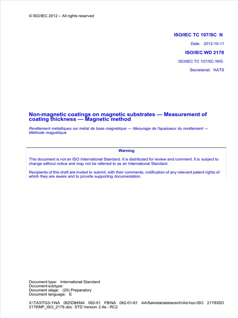 Iso 2178 2012 | PDF | Inductor | Calibration