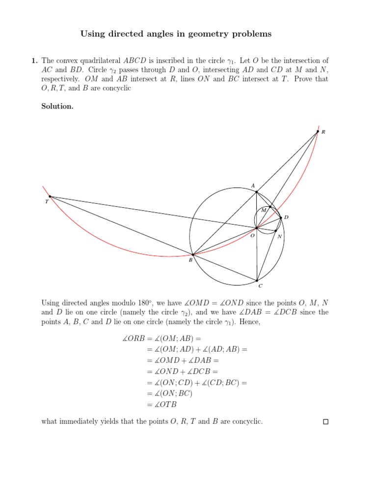 Directed Angles | PDF | Circle | Perpendicular