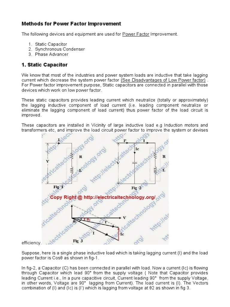 Power Factor Improvement System | PDF | Ac Power | Inductor