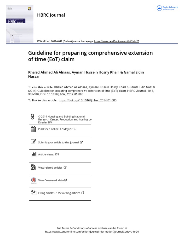 Guideline For Preparing Comprehensive Extension of Time EoT Claim | PDF ...