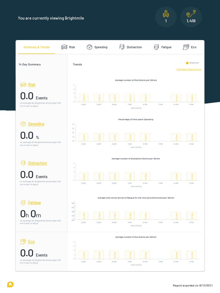 Brightmile Driver Safety Report | PDF | Road Transport | Transport