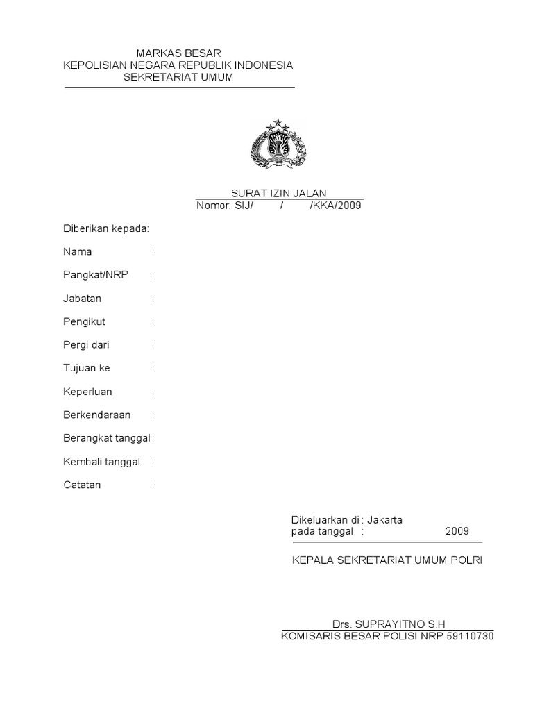 Surat Izin Jalan | PDF