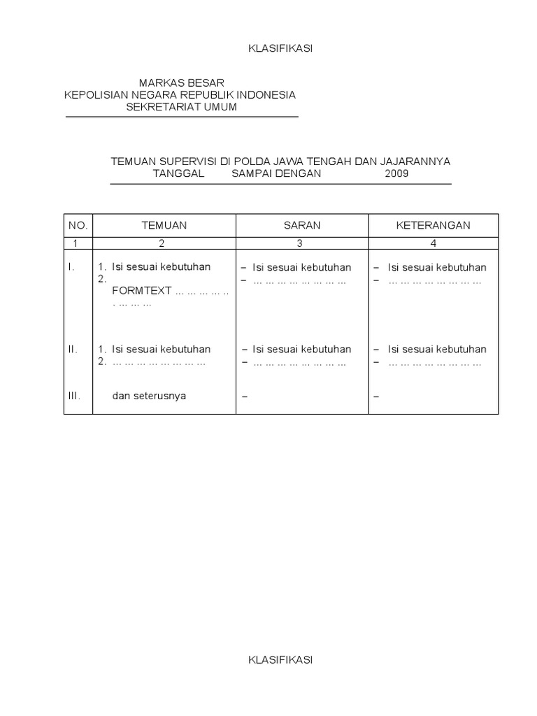 J. Lampiran Format Laporan Portrait | PDF
