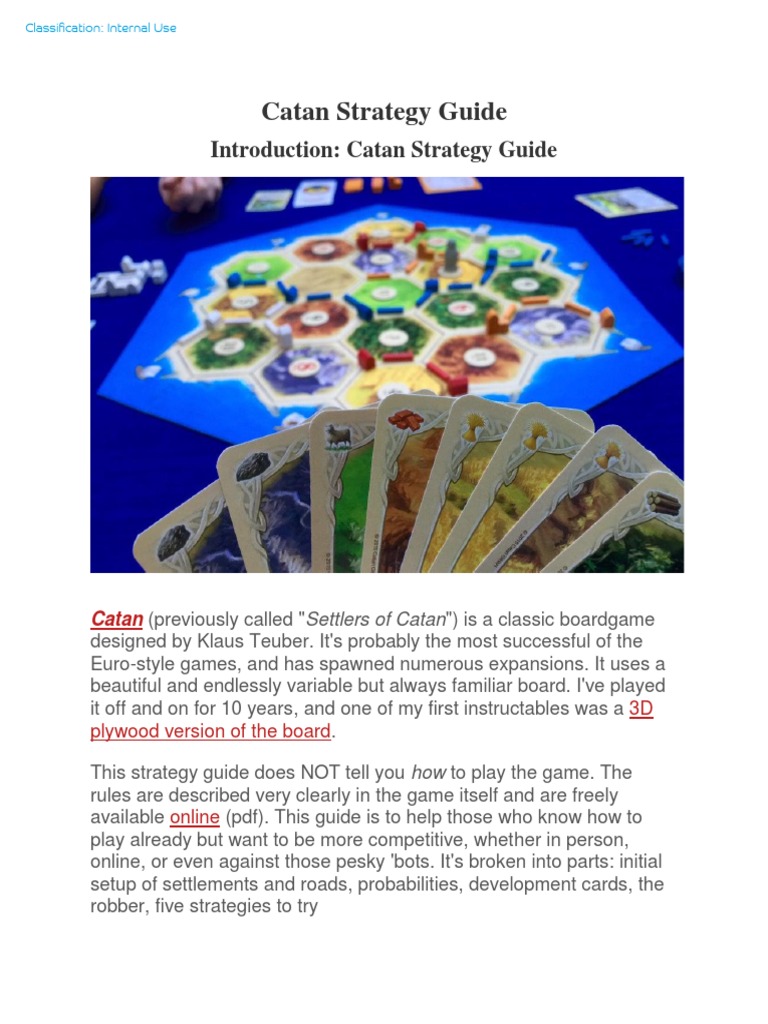 Catan - Game Strategy | PDF | Gaming | Leisure