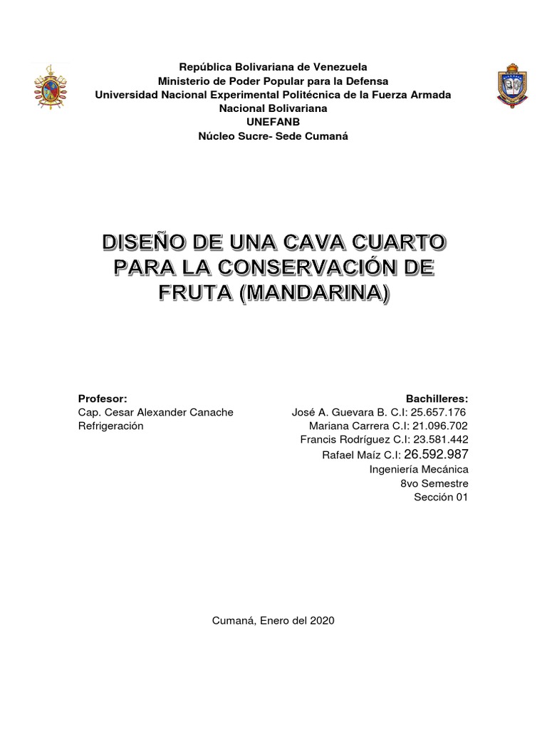 Diseño de Cava Cuarto para Frutas | PDF | Aislamiento térmico ...