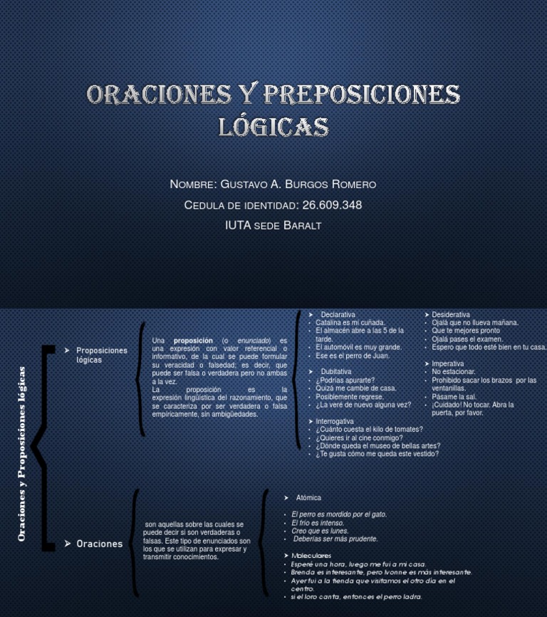 Oraciones y Preposiciones Logicas | PDF | Proposición | Lógica