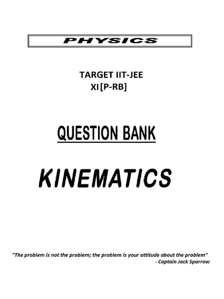 Kinematics FIITJEE CPP | PDF