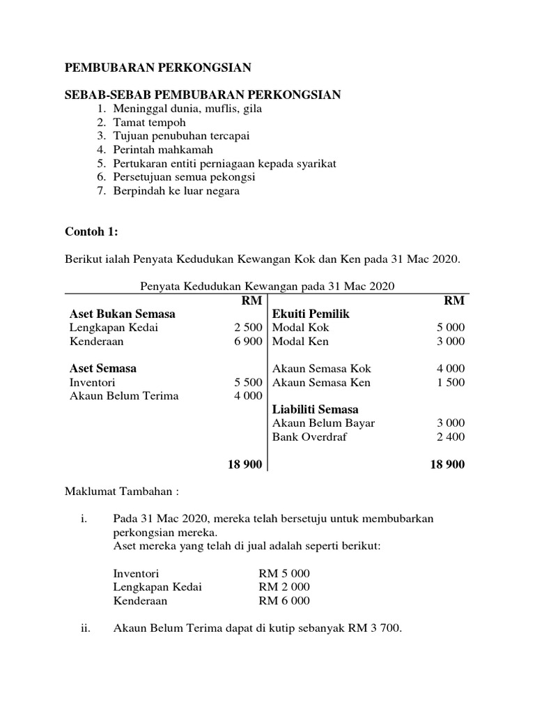 Nota Akaun Pembubaran | PDF