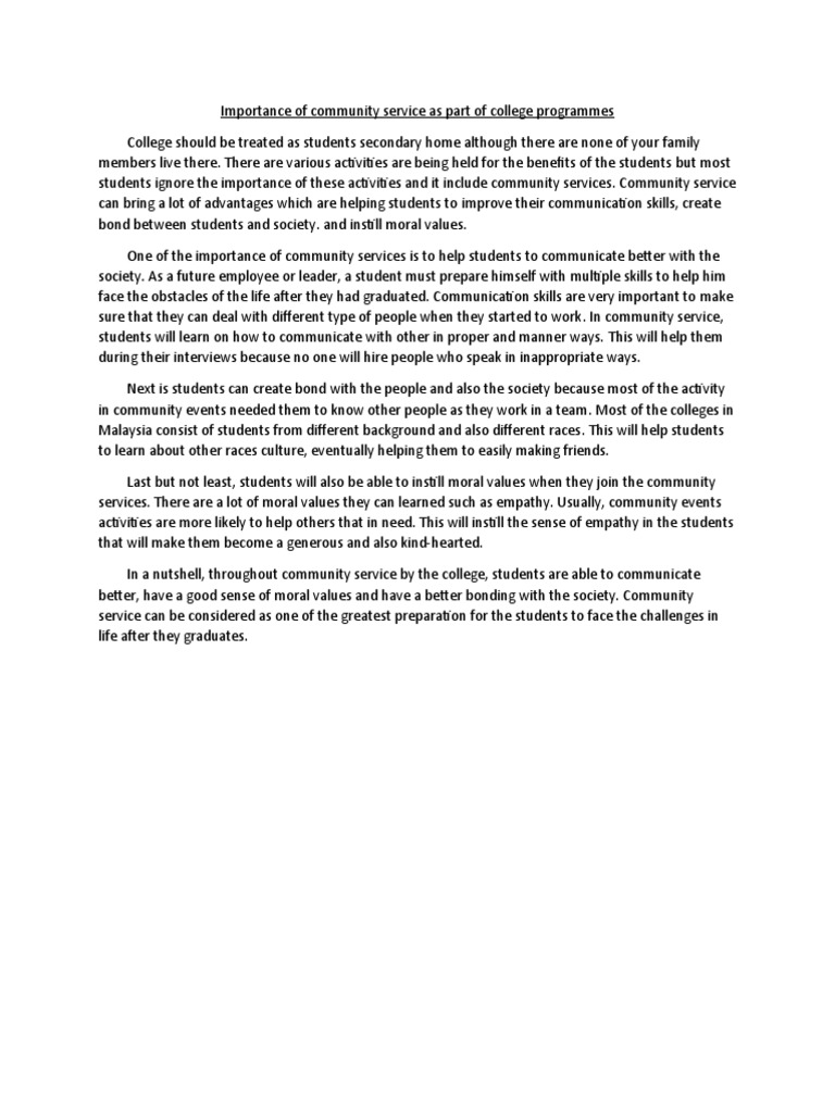 Importance of community service and blended learning's benefits | PDF ...