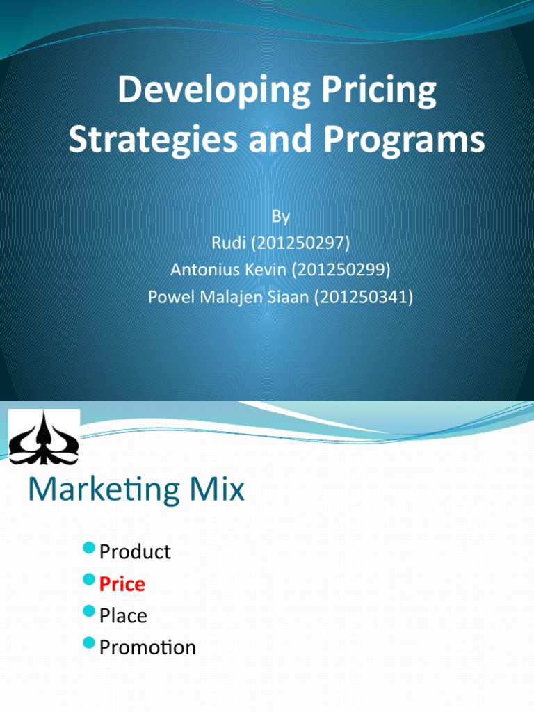 Developing Pricing Strategies and Programs | PDF