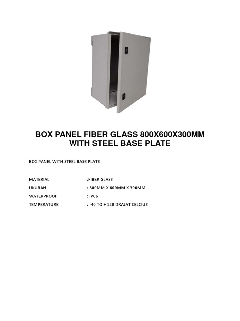 Box Panel Fiber Glass 800X600X300MM With Steel Base Plate | PDF