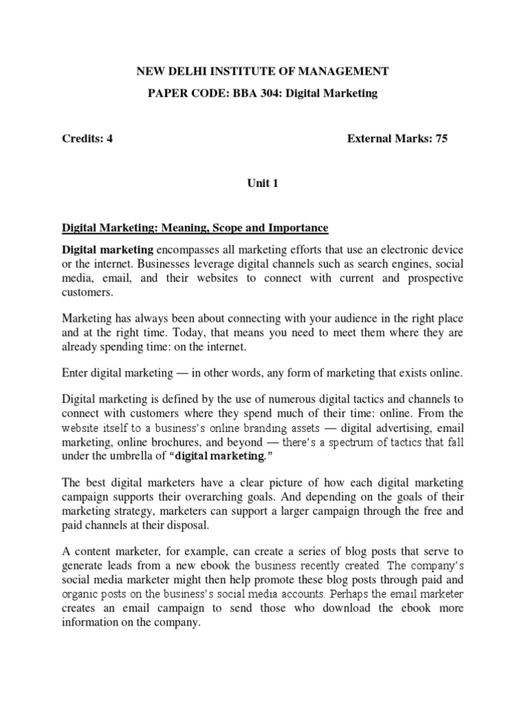 Digital Marketing Notes | Download Free PDF | Digital Marketing ...