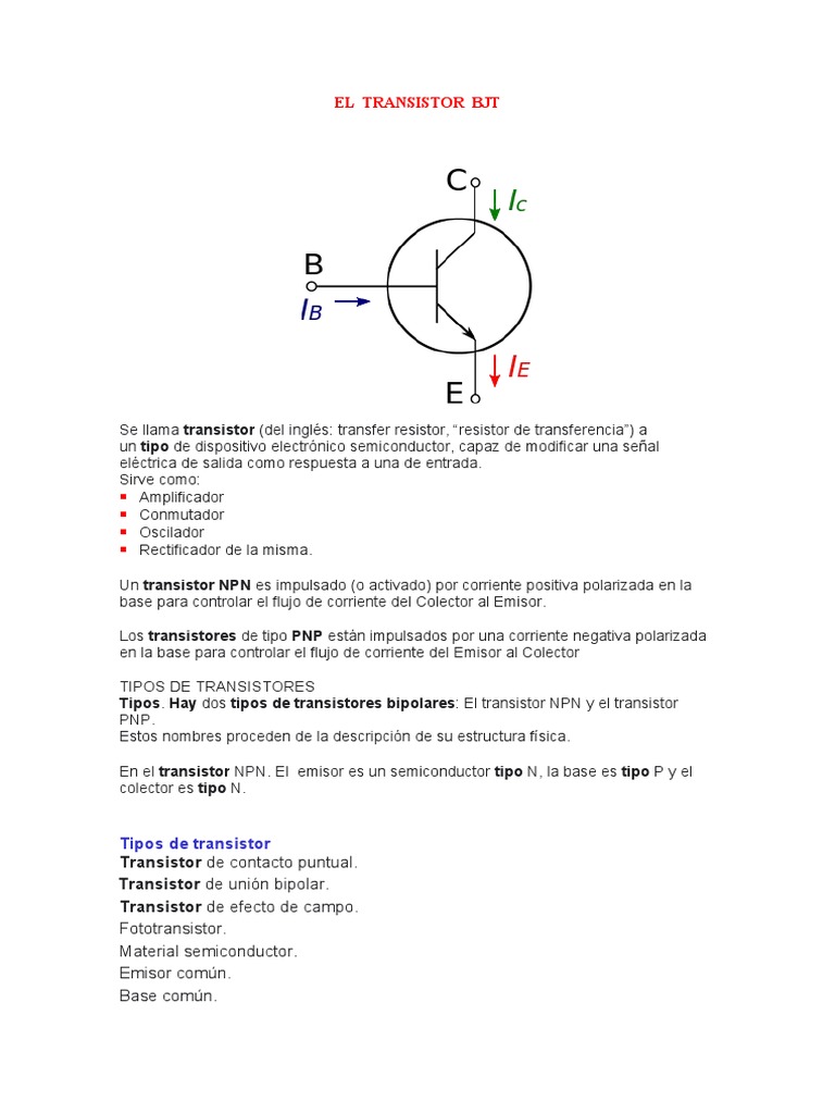 20.B. Transistor Teo. Prob. 1.12.2020 | PDF | Transistor de unión bipolar | Transistor