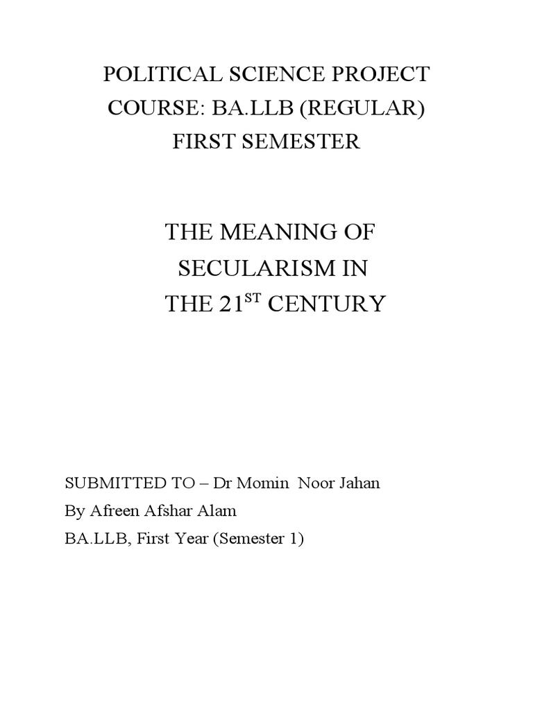 Political Science Project 1 (Final) ..... | PDF | Secularism | Rationalism