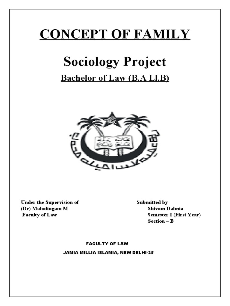 Sociology Project CONCEPT of FAMILY | PDF | Kinship | Family