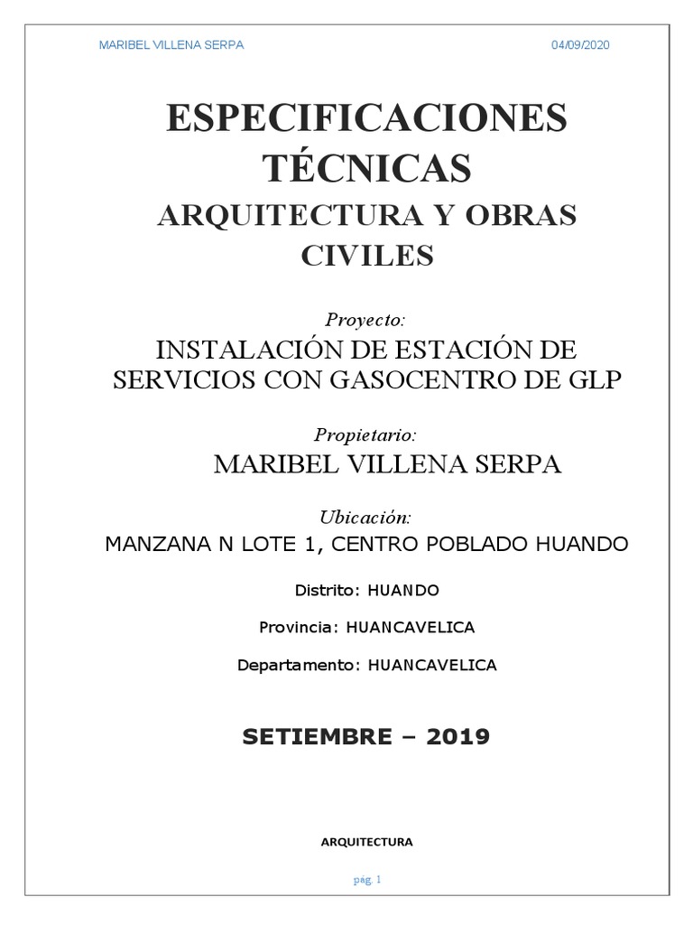 ESPECIFICACIONES TÉCNICAS - Arq. y Obras Civiles | PDF | Fundación (Ingeniería) | Hormigón
