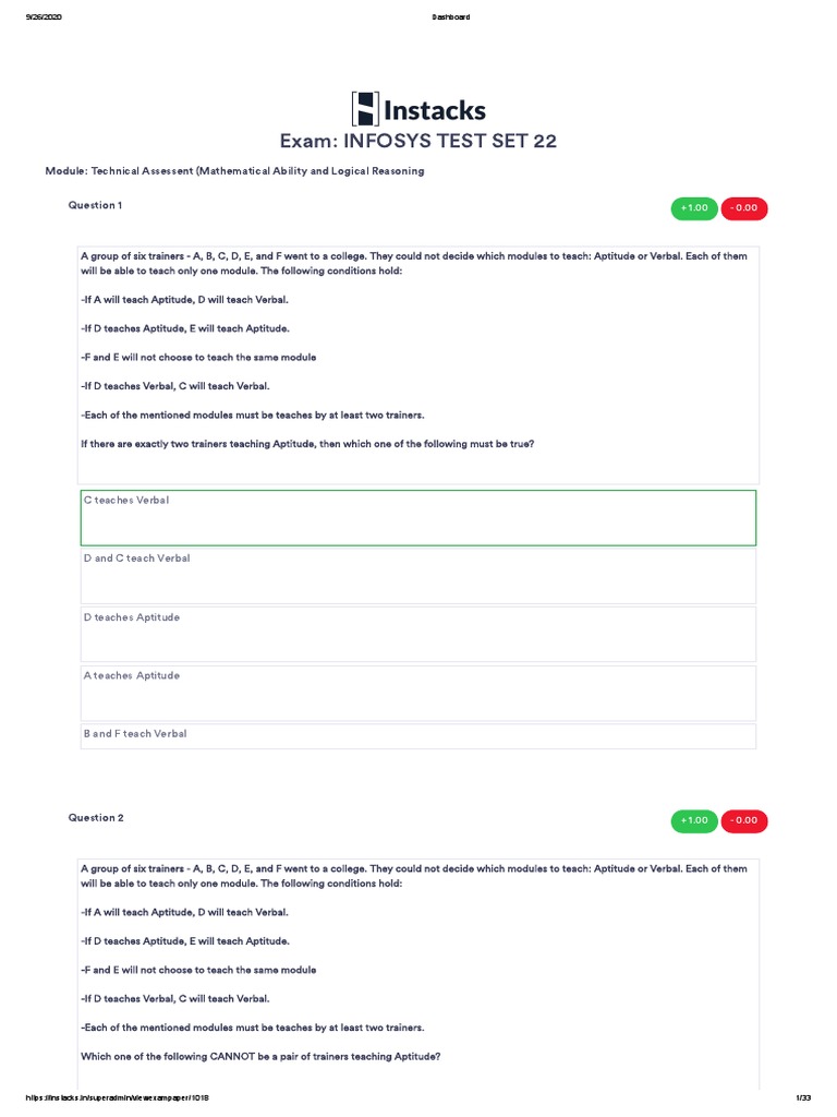 Infosys Test Paper 22 | PDF | Plate Tectonics | Sea