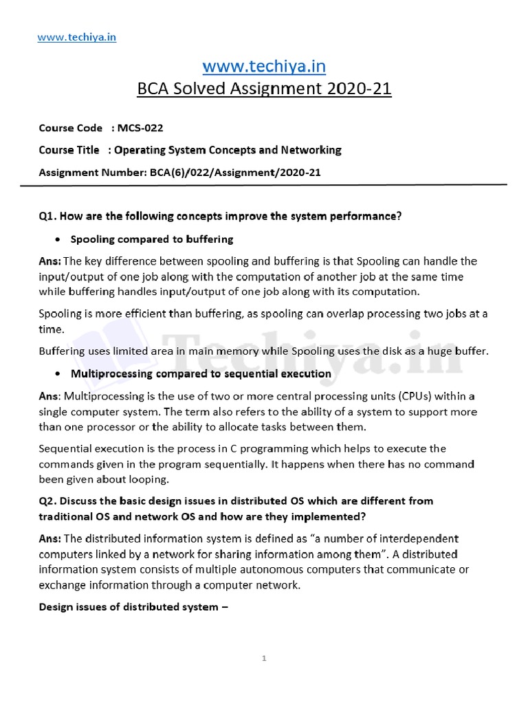 MCS 022 Solved Assignment 2020 21 Rbfdjs | PDF