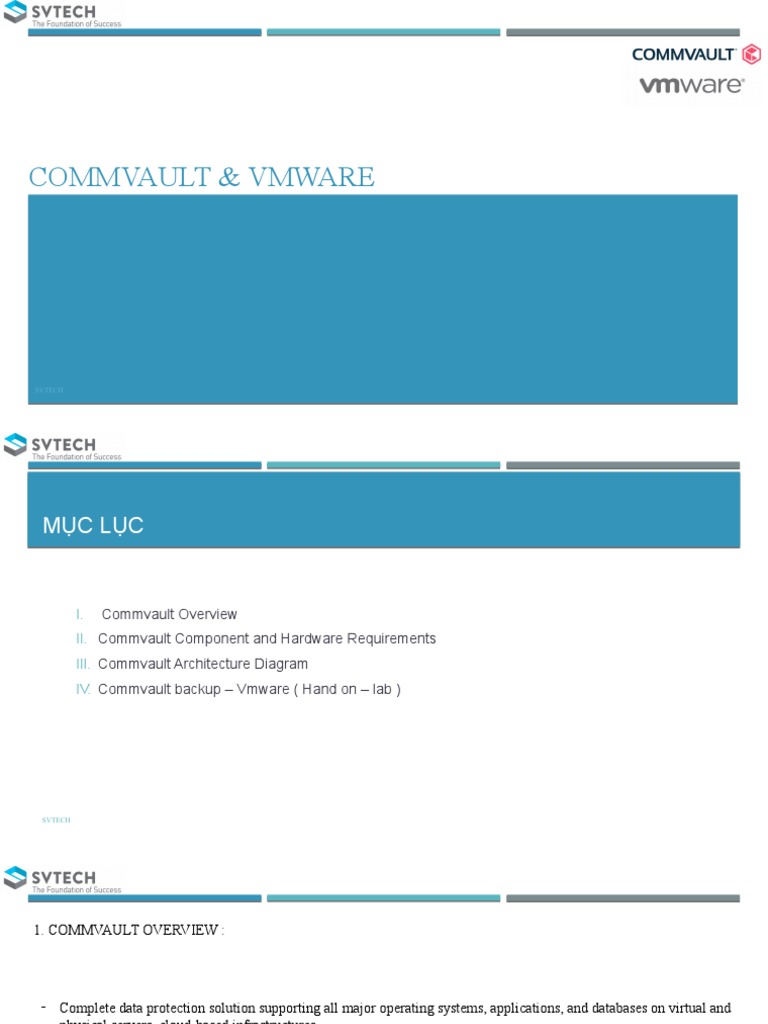 Commvault & Vmware: Svtech | PDF | Backup | Platform As A Service