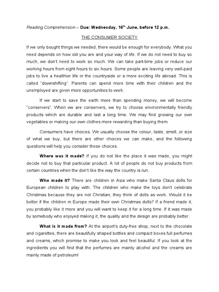 Consumerism and Financial Awareness (Tasks) | PDF | Consumerism | Economies