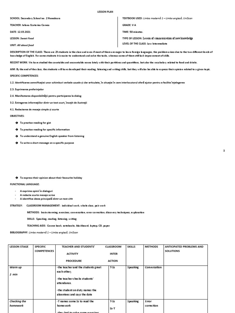 Lesson Plan 5a | PDF | Lesson Plan | Teachers