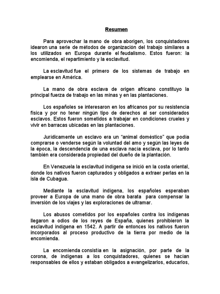 Eclavitud y Encomienda | PDF | Esclavitud