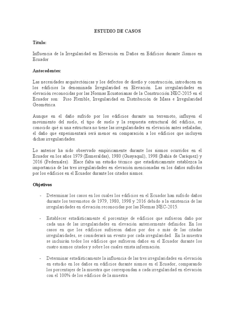 Influencia de La Irregularidad en Elevación en Daños en Edificios Durante Sismos en Ecuador ...