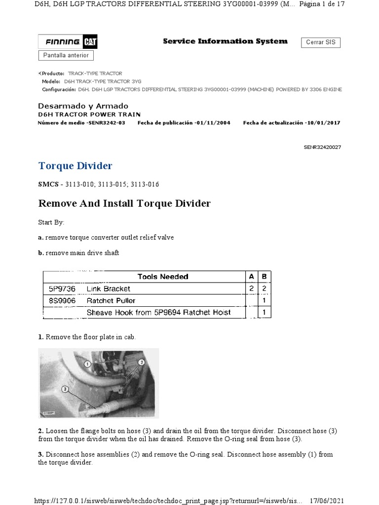 Remove and Install Torque Divider | PDF | Screw | Bearing (Mechanical)