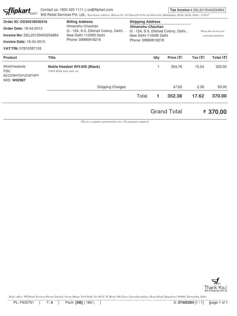 Flipkart Invoice Details and Download Guide | PDF | Trade | Payments