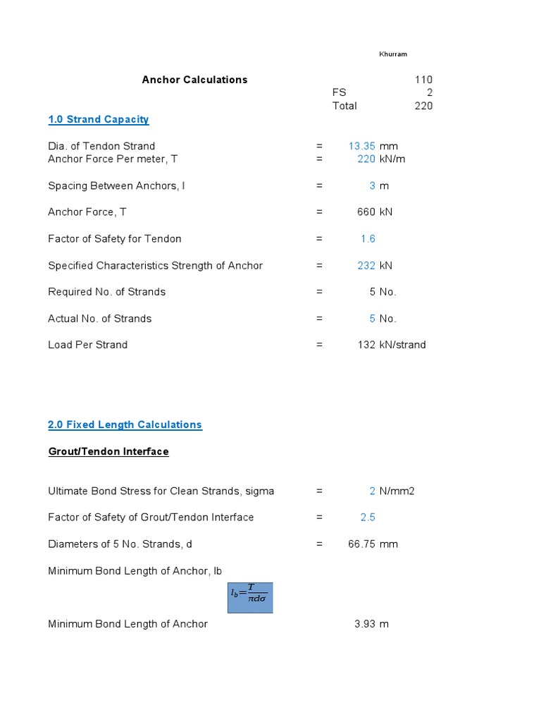 Strand Anchor Design | PDF | Applied And Interdisciplinary Physics ...