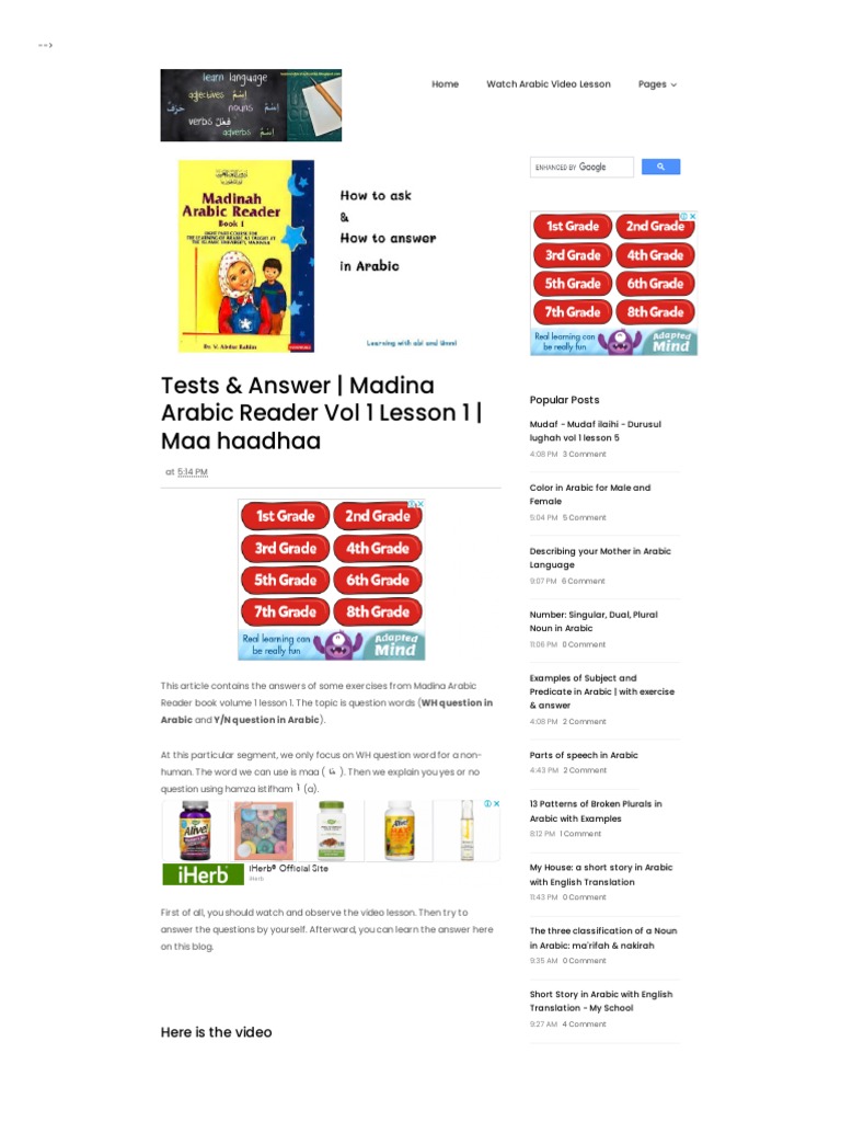 Arabic Assignment 1 | PDF | Question | Grammatical Number