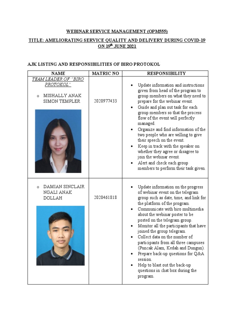 Report Opm555 - Biro Protokol (Revamped) | PDF | Communication | Computing