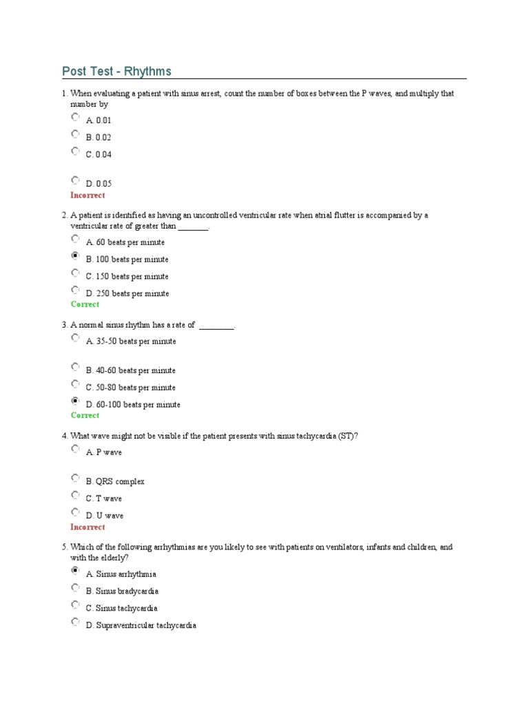 Ecg Post Test | PDF | Electrocardiography | Heart Rate