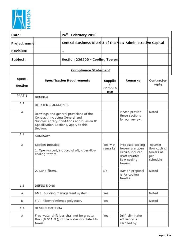 Compliance Statement R1 Add CSCEC Parts | PDF | Fiberglass | Plastic